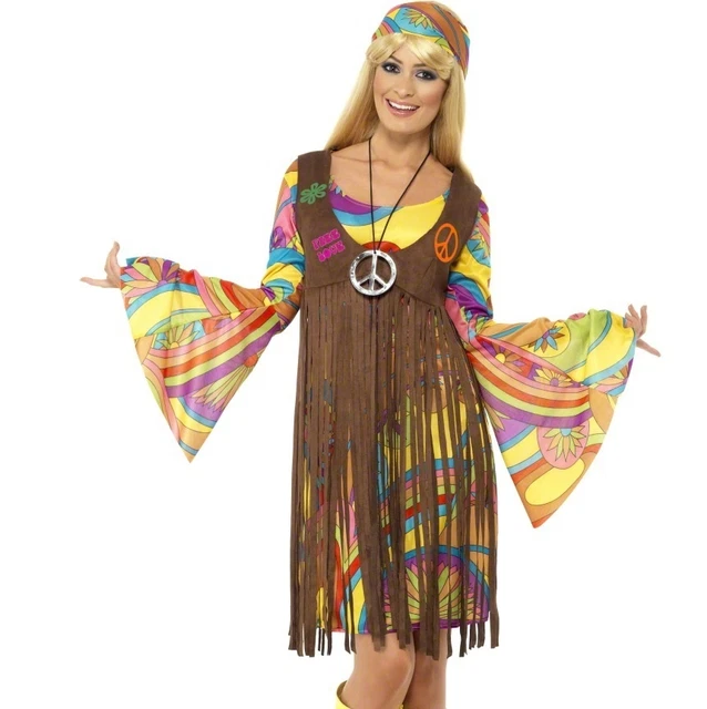 LADIES 60S 1960S 60's Groovy Lady Hippy Fancy Dress Costume Hippie by ...