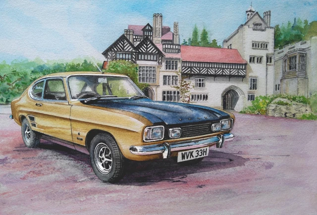 FORD CAPRI CLASSIC Icon Nostalgic British Car Metal Art Work Mancave £ ...