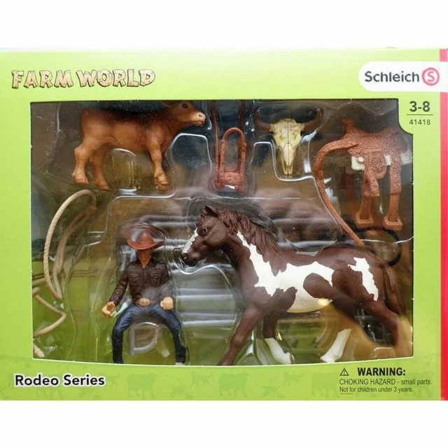 SCHLEICH FARM WORLD Rodeo Series Capture Choose Lasso with A Cowboy ...