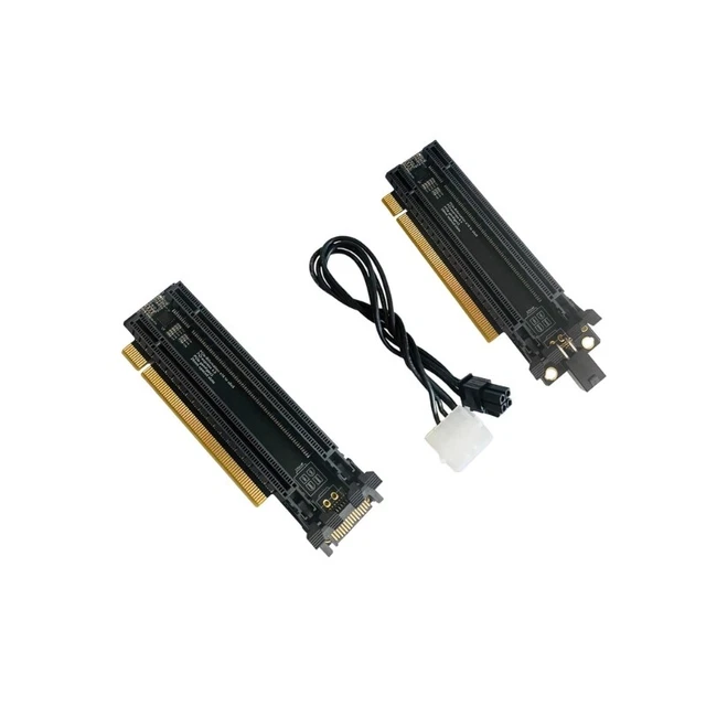 PCIE-BIFURCATION X16 TO X8X8 SATA/4P Power Supply Gen4 Split Card ...
