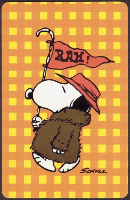 PLAYING CARDS SINGLE Card Old Vintage * SNOOPY Dog March RAH! * PEANUTS ...
