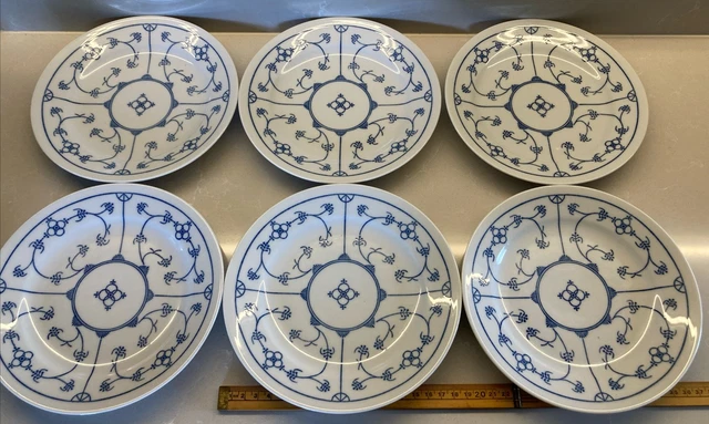 6 JÄGER EISENBERG Blau Saks East German GDR Blue China Side Plate W ...