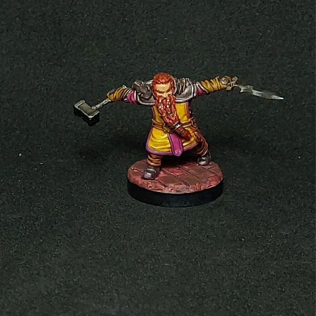 DWARF BARBARIAN MINIATURE Dwarf Fighter Painted DnD Mini D&D Pathfinder ...
