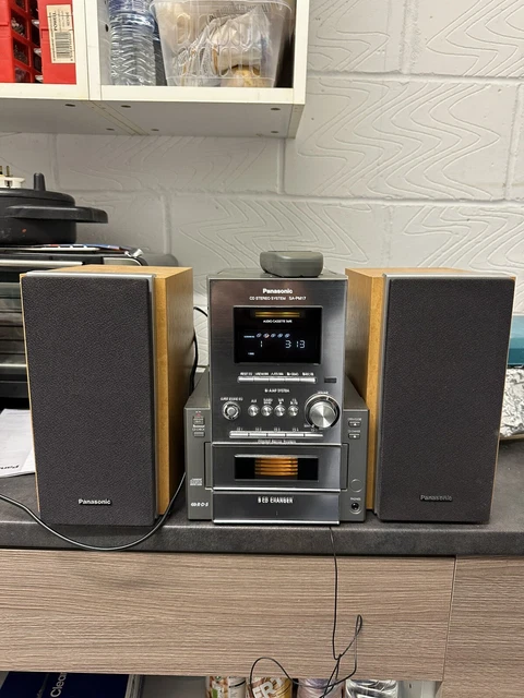 PANASONIC SA-PM17 MICRO Hi-Fi Stereo System 5 Disc CD Changer, Tape, AM ...