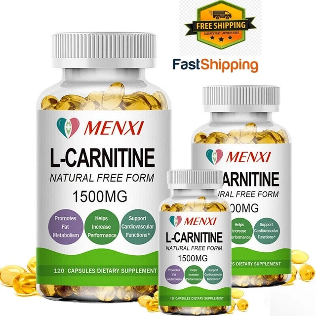 1500MG L-CARNITINE CAPSULES Muscular & Blood Energy Support Fitness ...