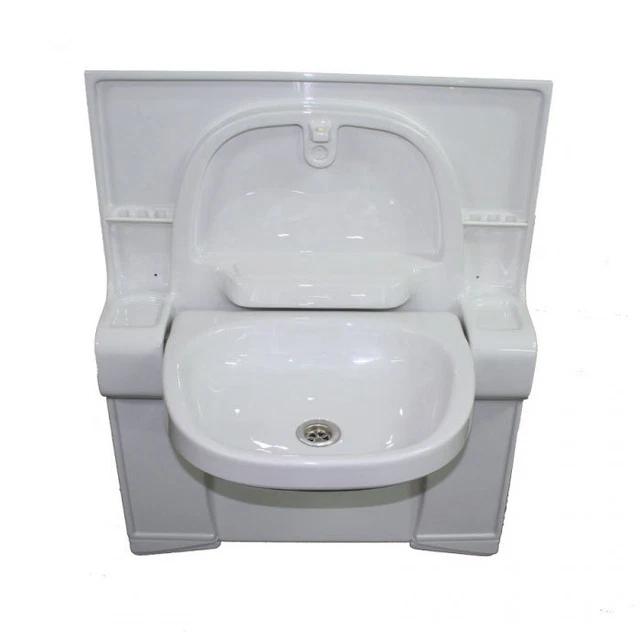CLASSIC TIP UP Sink Basin (MK2) White PVC Foldaway Basin Caravan ...