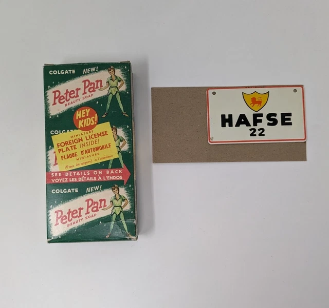 DISNEY COLGATE PETER Pan EMPTY Soap Box With License Plate - Read ...