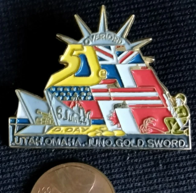 D DAY NORMANDY Landing Memorial 50th Anniversary 1944-1994 Military Pin ...