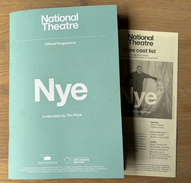 NYE NATIONAL THEATRE PROGRAMME Michael Sheen ANEURIN BEVAN Jennie Lee ...