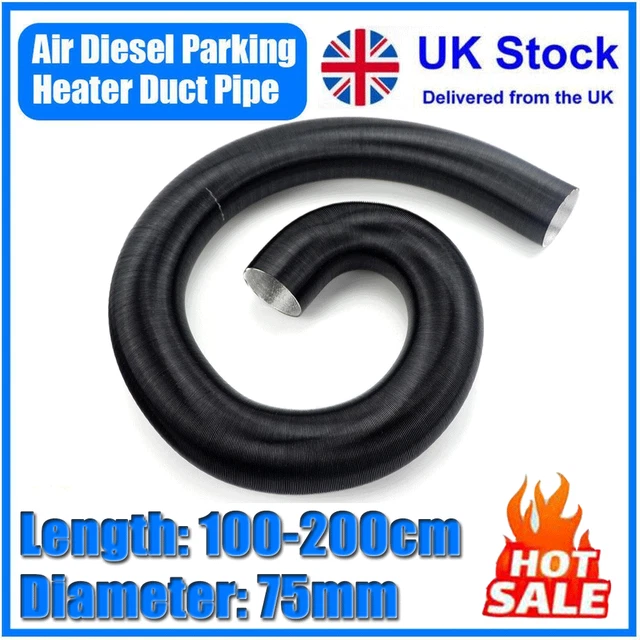 Diesel Heater Duct 75mm Heater Duct Hot & Cold Air Appliances Ducting ...