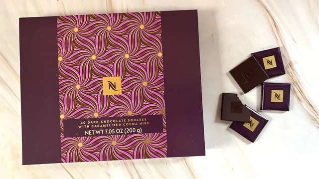 NESPRESSO DARK CHOCOLATE Squares Caramelised Cocoa Nibs 2025 Limited ...