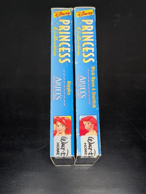 DISNEY PRINCESS ARIEL VHS Lot of 2 Songs & Stories Giggles Wish Upon A ...