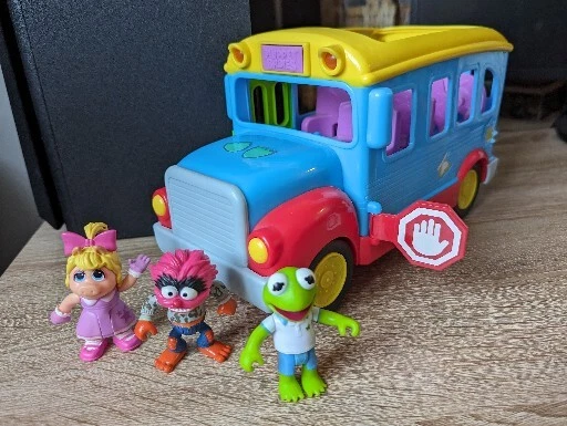 DISNEY JUNIOR MUPPETS Babies School Bus Playset & Figures Rare Bundle ...