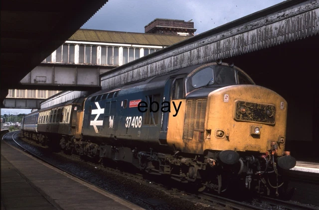 35MM RAILWAY SLIDE - BR Diesel Electric Class 37. 37408 @ Colwyn Bay £7 ...