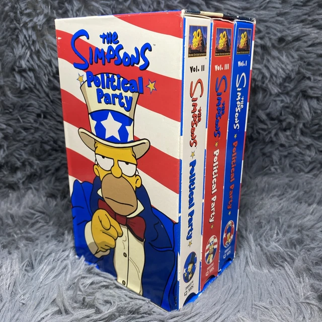 THE SIMPSONS POLITICAL Party Three Volume VHS Tape Boxed Set 2000 Homer ...