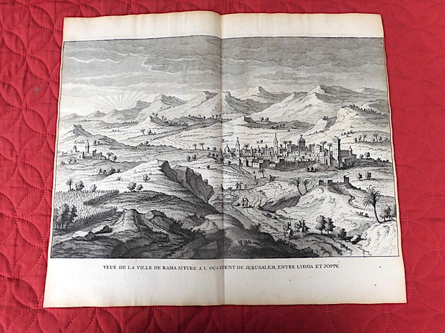 CARTE MAP ATLAS Gravure Originale XVIII e Ville de RAMA RAMAH RAMLA ...