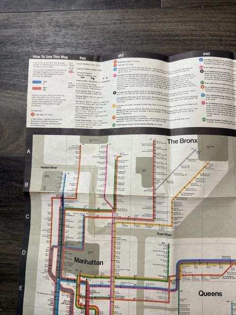 NEW YORK CITY Subway Map Vintage 1970s Guide Transit Authority Brochure ...