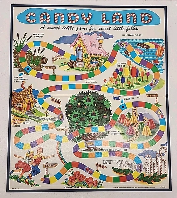 VINTAGE 1962 CANDY Land Game *Board Only* by Milton Bradley £9.42 ...