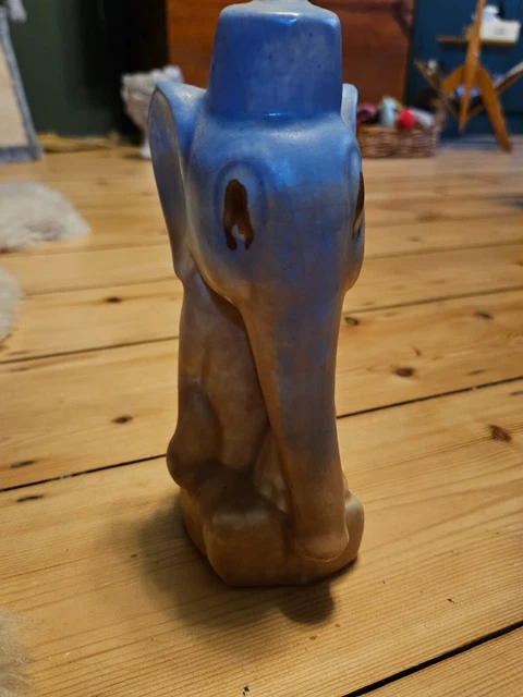 VINTAGE GERMAN 1930'S Sitting Circus Elephant Blue with Fez Hat, Sylvac ...