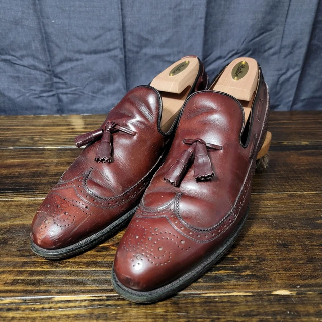 ALLEN EDMONDS BERWICK Leather Wingtip Tassel Burgundy Loafer Shoe Sz 11 ...