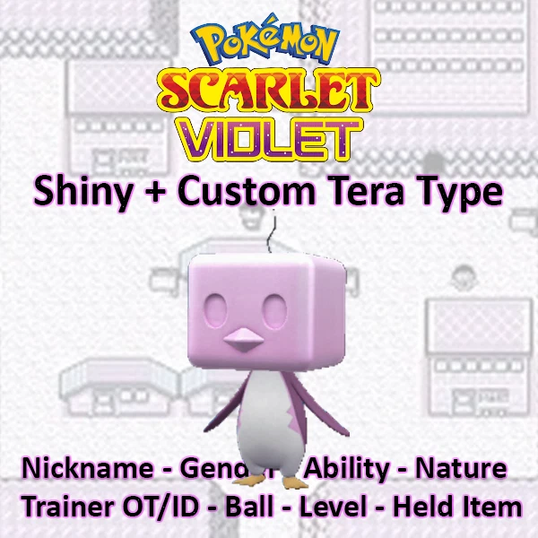 EISCUE SHINY CUSTOM TERA 6IV & EV Trained Pokemon Scarlet/Violet Level ...