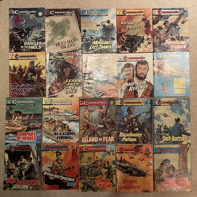 X20 COMMANDO COMICS mostly 1960s & 70s Rare Early Issues Job Lot Batch ...