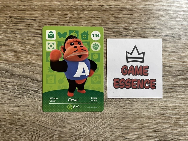 CARTE AMIIBO ANIMAL Crossing Cesar 144 Cesare Alfredo Série 2 Card S2 ...