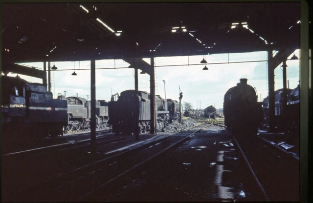 ORIGINAL RAILWAY COLOUR Slide Eastleigh Shed West Country 34034 Honiton ...