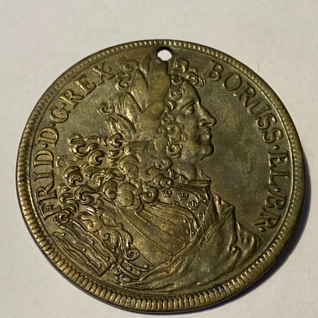 ALTE MEDAILLE WOHL um 1900 nach Reichstaler 1707 Frid D G Rex Friedrich ...