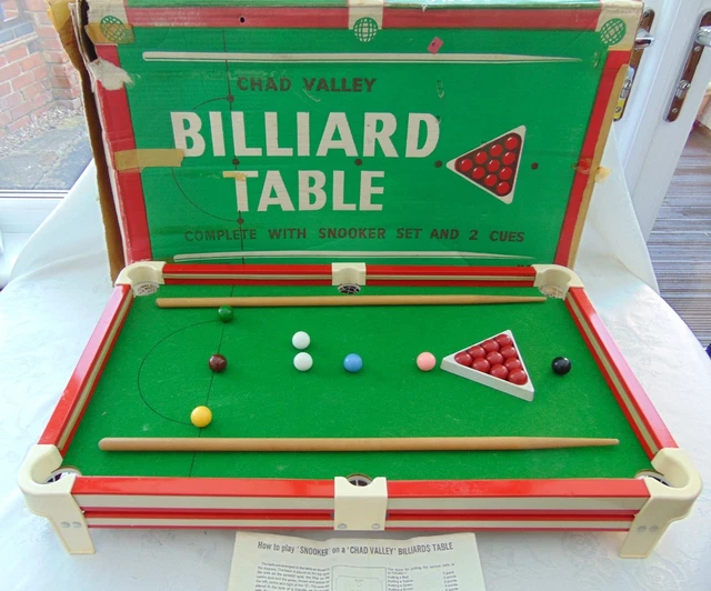RARE VINTAGE 1950S/60S Chad Valley Billiard Table Snooker Set ...