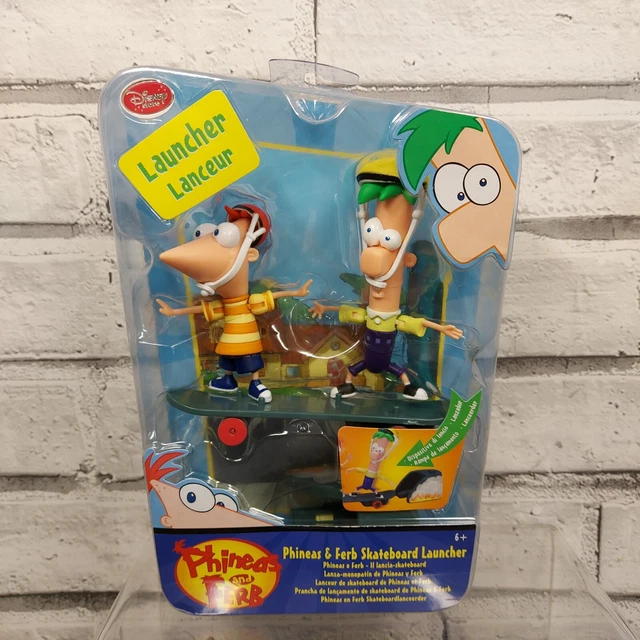 PHINEAS AND FERB Skateboard Launcher Figures Disney Store New Jakks ...