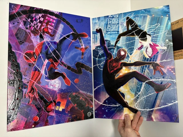 DISPLATE LIMITED EDITION Spiderman In Action + Miles Morales & Gwen ...