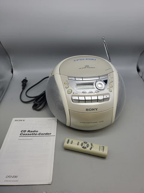 REPRODUCTOR DE CASSETES de radio Sony CFD-E90 CD-R/RW Boombox funciona ...