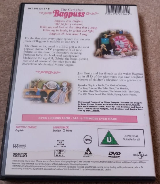 BAGPUSS: THE COMPLETE Bagpuss DVD (2001) Oliver Postgate Cert U £4.25 ...