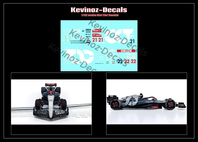 1/32 SCALE DECALS for Policar/NSR F1 - Alpha Tauri AT04, Tsunoda ...