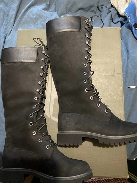 TIMBERLAND PREMIUM 14-INCH Lace-Up Waterproof black leather boots uk 3. ...