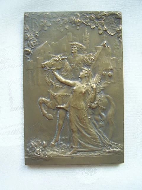 PLAQUE MEDAILLE En Bronze Signee Gregoire Gand 1913 EUR 70,00 - PicClick FR