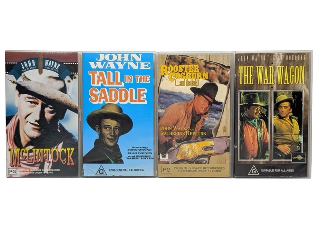 JOHN WAYNE VHS Bundle | 4 Western Films | Vintage | The Duke $20.00 ...