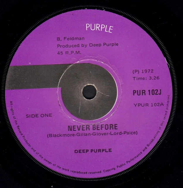 RARE! -SOUTH AFRICA-NEVER BEFORE-WHEN A BLIND MAN CRIES-7"-Deep Purple ...