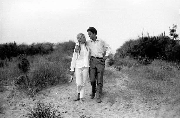 ACTRESS BRIGITTE BARDOT with her husband Jacques Charrier in 1960 OLD ...