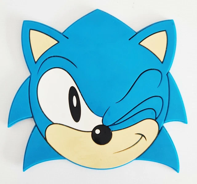 SONIC THE HEDGEHOG Head Half Moon Bay Collectable Rubber Coaster EUR 11 ...