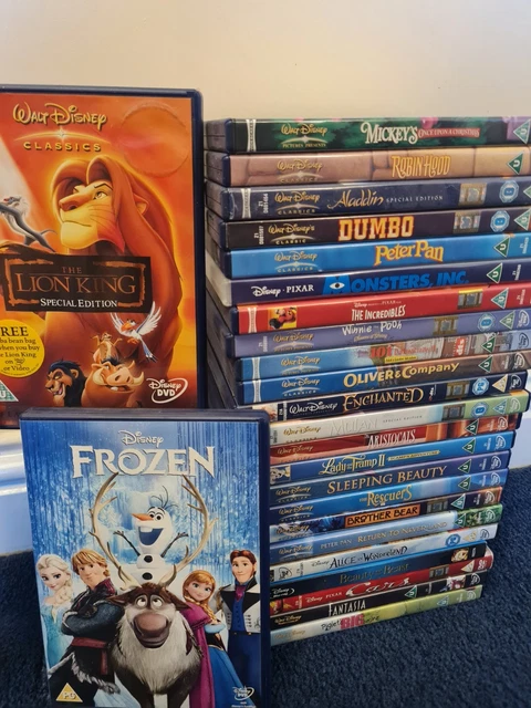 DISNEY CLASSICS COLLECTION DVD Bundle 25 Films (2 Pixar) Frozen, Lion ...