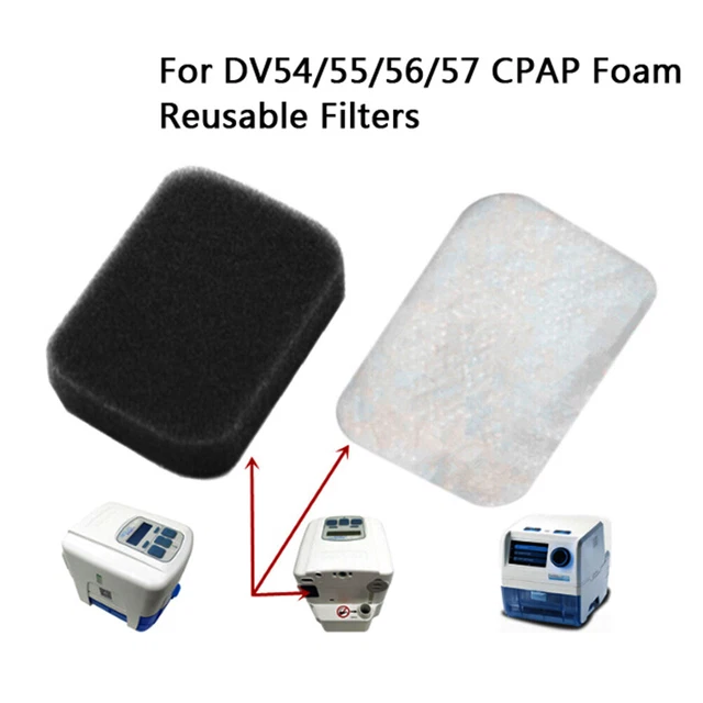 1-8PCS/SET CPAP FOAM Reusable Filters DV54/55/56/57 Series System PM2.5 ...