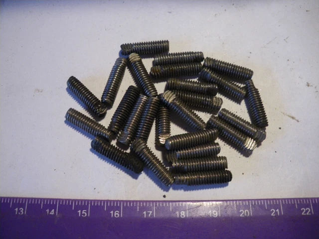 25 STEEL BOLTS, pins cast iron stitching repair, stud, 3/16 BSF heads ...
