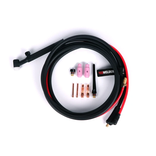 WP-17V 150-AMP AIR Cooled Lift TIG Torch-12ft(4m) with 10-25 Connector ...