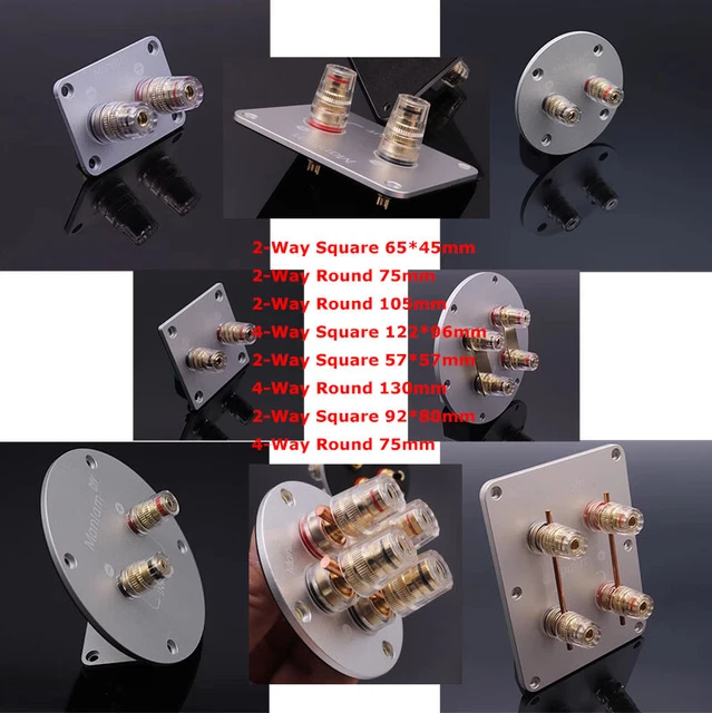 2 HIFI SPEAKER Terminal 50mm Binding Post For Speaker Wire Wall Plates ...