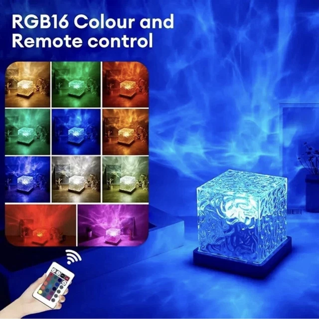 RGB CUBE NORTHERN Lights Aurora Projector Lamp Ocean Wave Night Lights ...