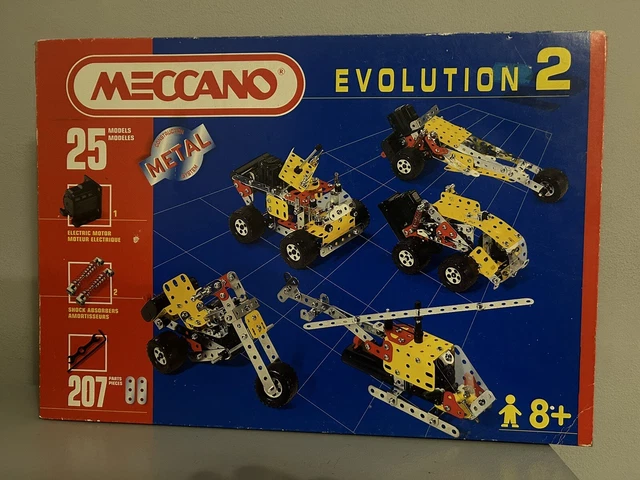 VINTAGE MECCANO ERECTOR Evolution Set 2 Original Box & Motor 1995 £19.99 - PicClick UK
