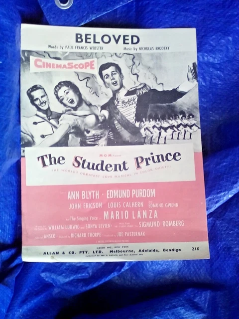 CC OLD SECOND HAND USED SHEET MUSIC SEE PICS THE STUDENT PRINCE 5 PAGES ...