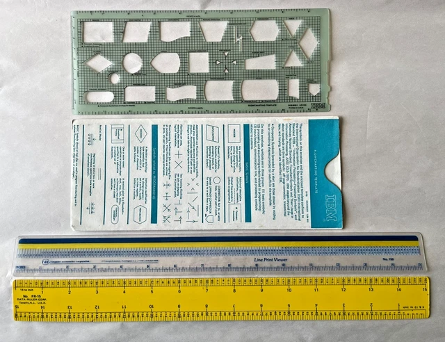 VINTAGE IBM FLOWCHARTING Template Stencil in Sleeve + 2 Data Processing ...
